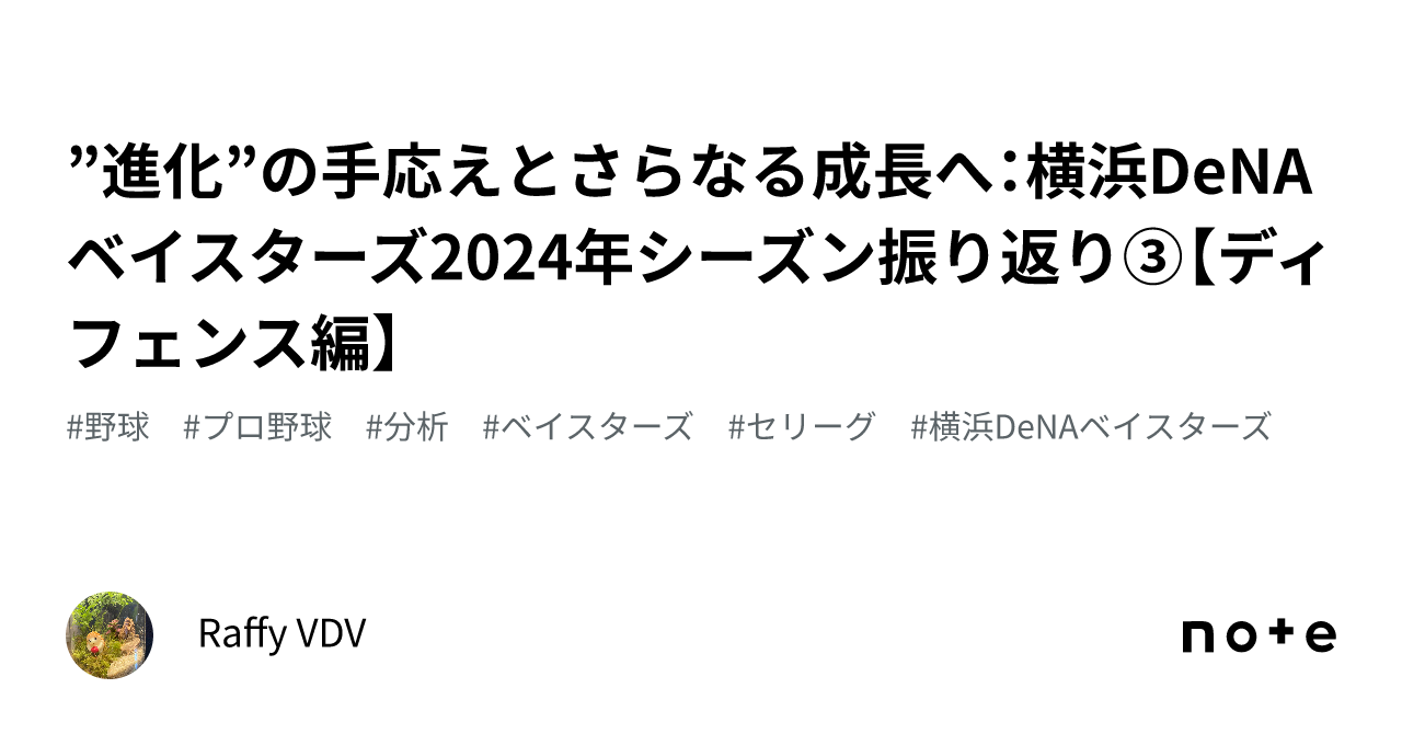”進化”の手応えとさらなる成長へ：横浜DeNAベイスターズ2024年シーズン振り返り③【ディフェンス編】｜Raffy VDV