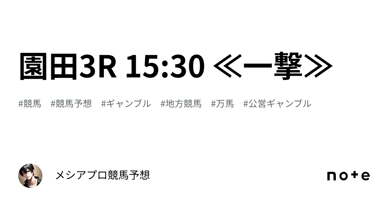 園田3R 15:30 ≪一撃≫｜🔥メシア👑プロ競馬予想👑🔥
