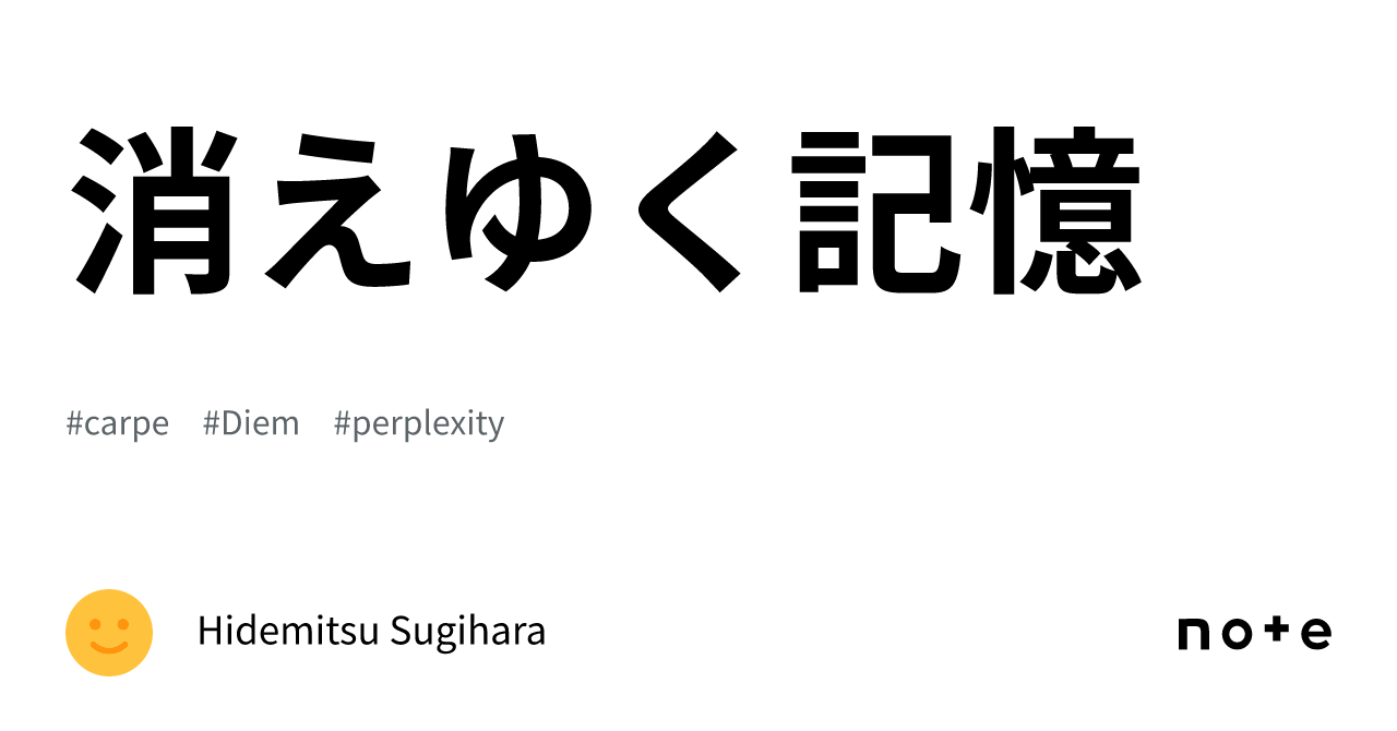 消えゆく記憶｜Hidemitsu Sugihara
