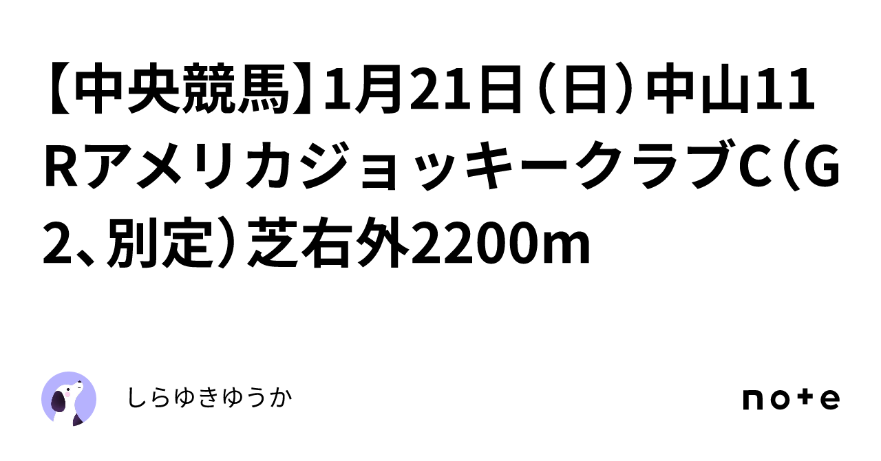 【中央競馬】1月21日（日）中山11RアメリカジョッキークラブC（G2、別定）芝右外2200m｜しらゆきゆうか