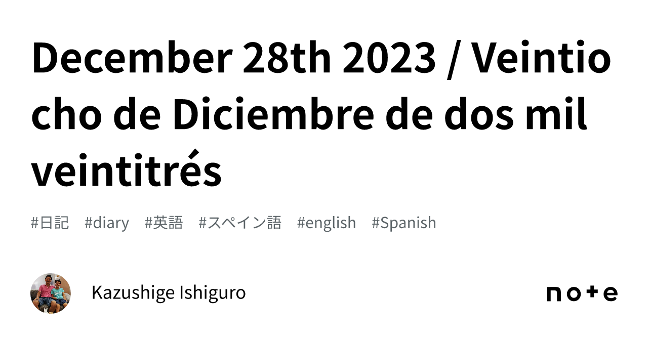 December 28th 2023 / Veintiocho de Diciembre de dos mil veintitrés ...