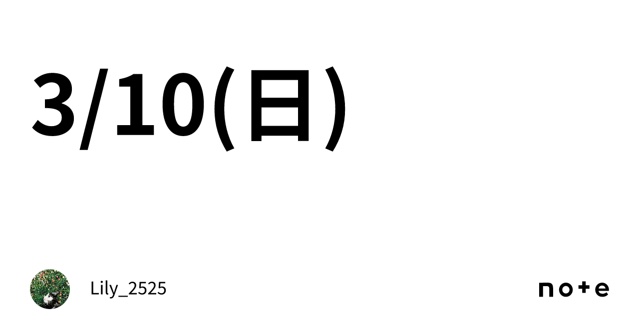 3/10(日)｜Lily_2525