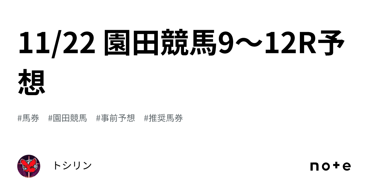 11/22 園田競馬9〜12R予想｜トシリン