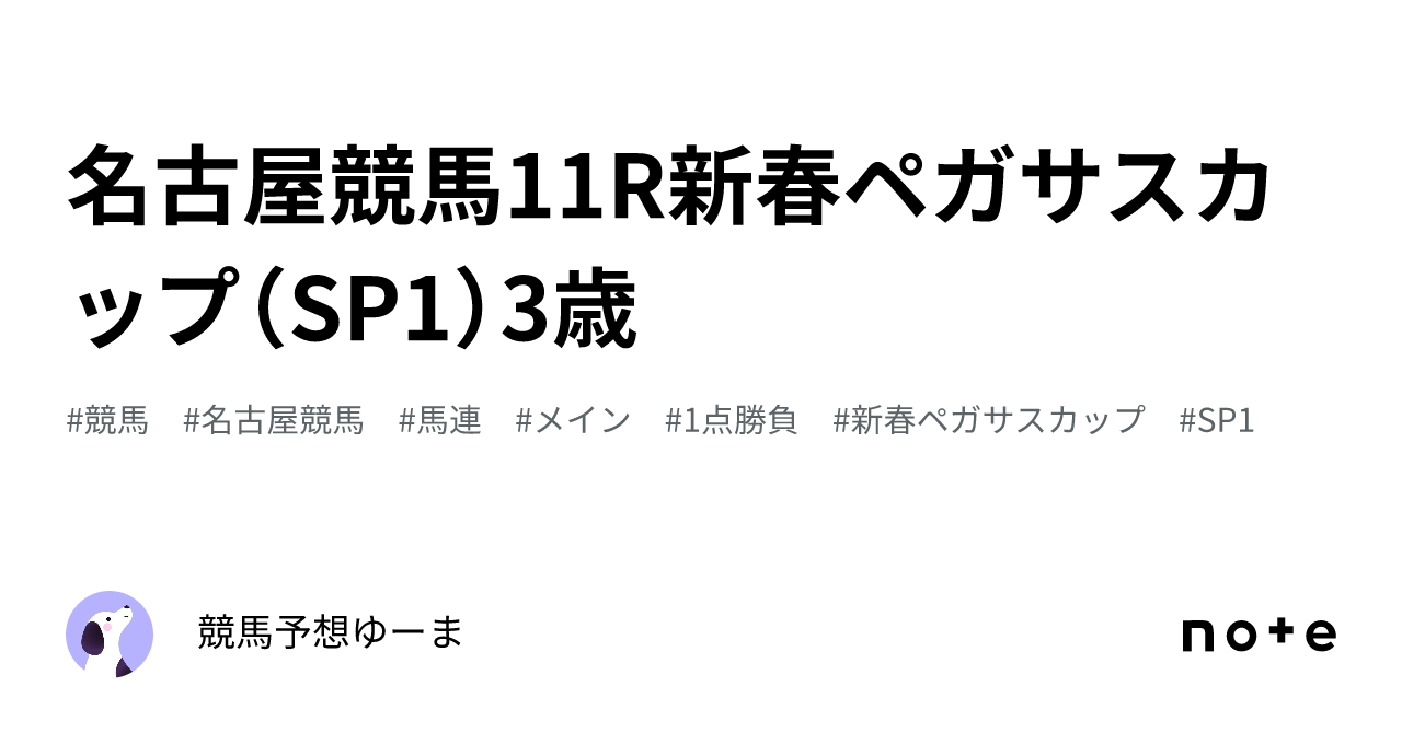 名古屋競馬11R新春ペガサスカップ（SP1）3歳｜競馬予想🐎ゆーま