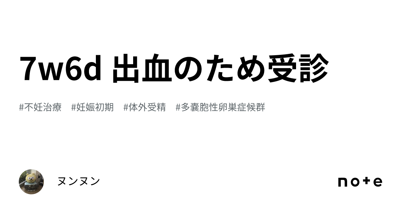 7w6d 出血のため受診｜ヌンヌン