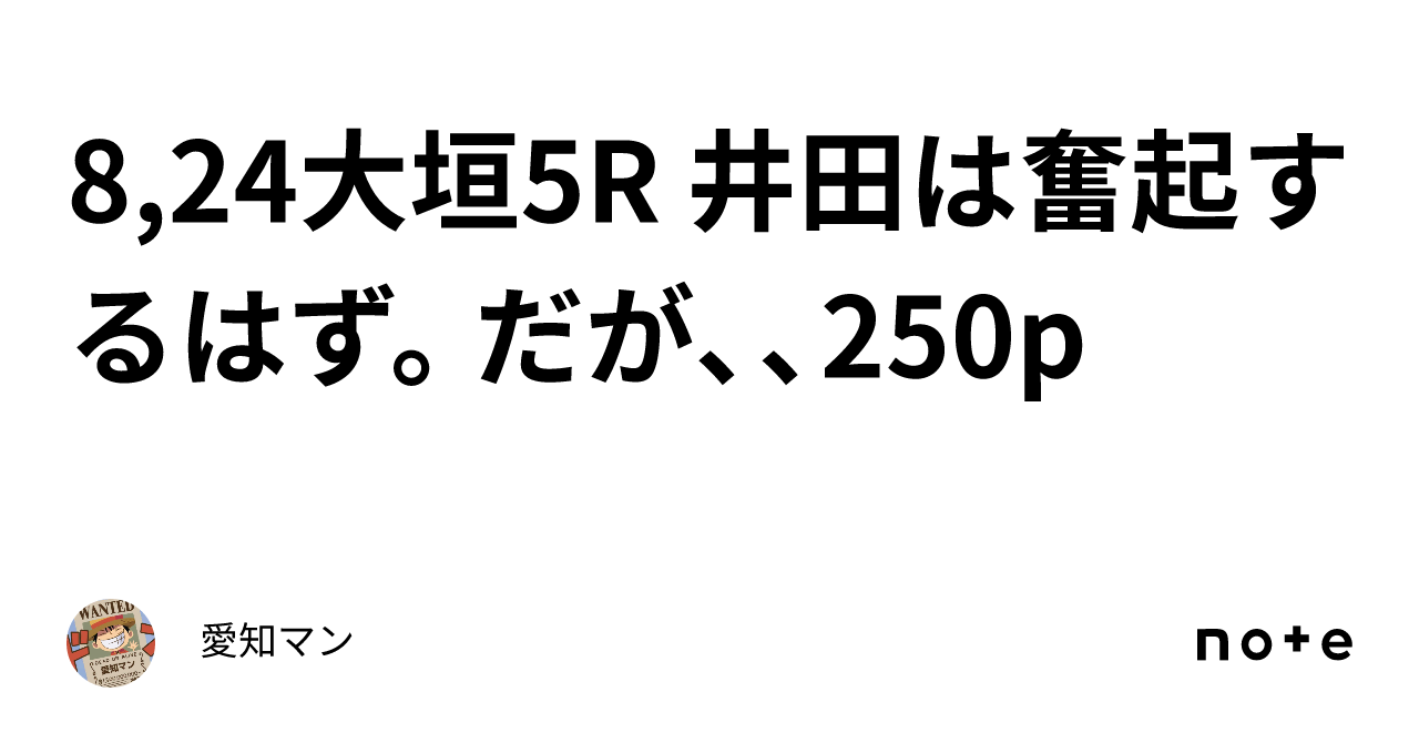 8,24大垣5R 井田は奮起するはず。だが、、250p｜愛知マン