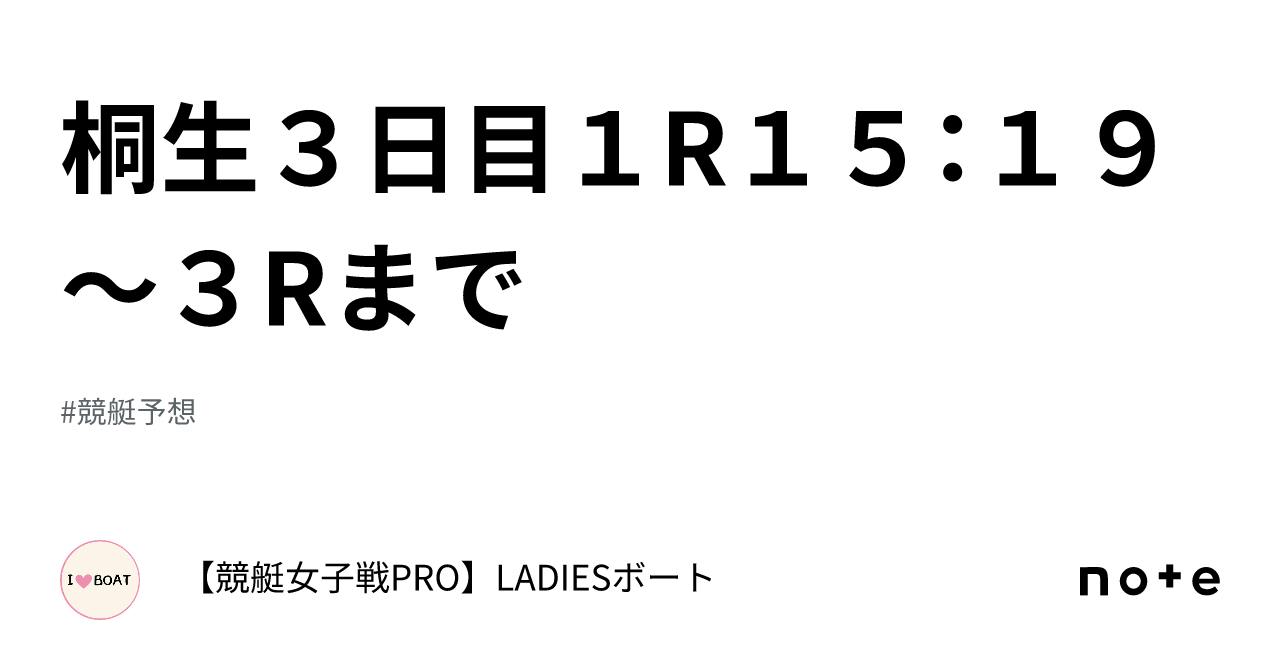 桐生3日目1R15：19〜3Rまで｜【競艇女子戦PRO】LADIESボート