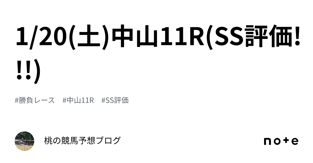 1/20(土)中山11R(SS評価!!!)｜桃の競馬予想ブログ🌸