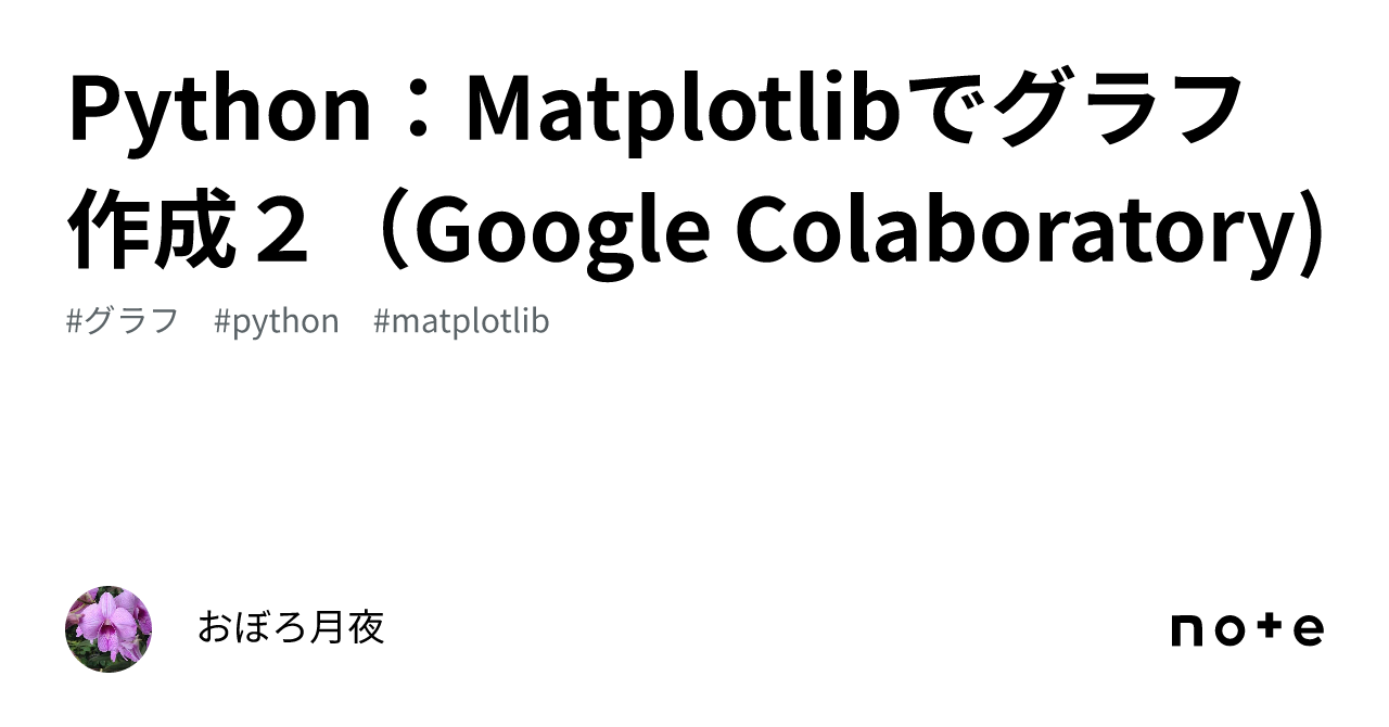 Python：Matplotlibでグラフ作成2（Google Colaboratory)｜おぼろ月夜
