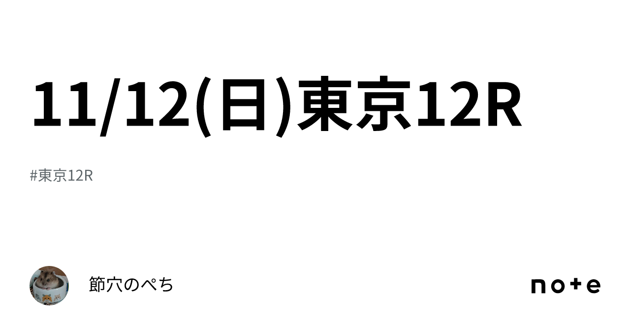 11/12(日)東京12R👀🔥｜節穴のぺち👀🔥