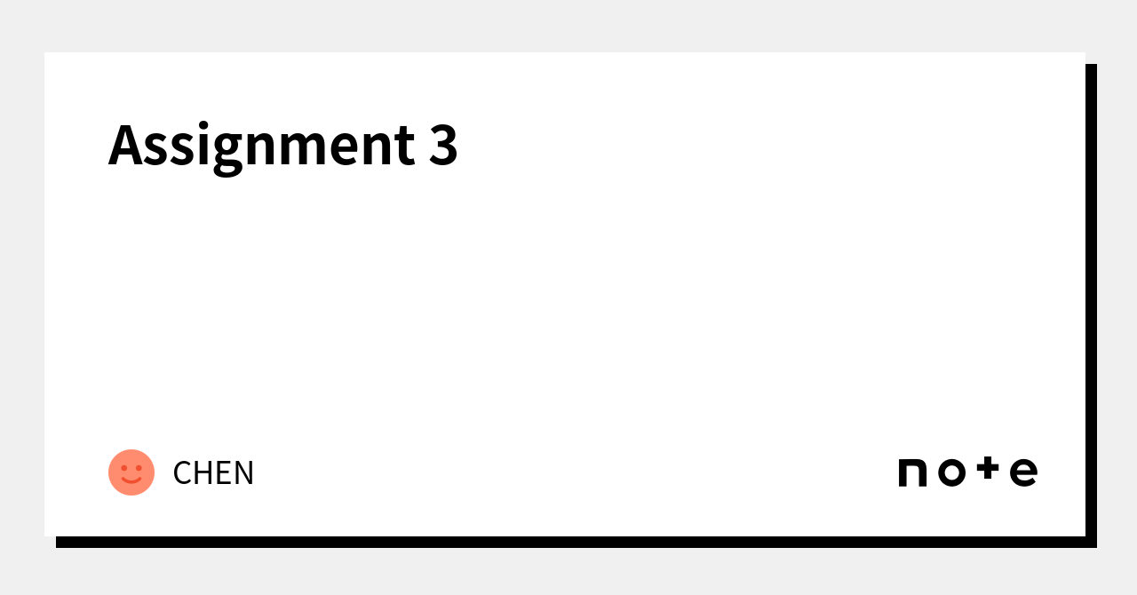 Assignment 3｜CHEN