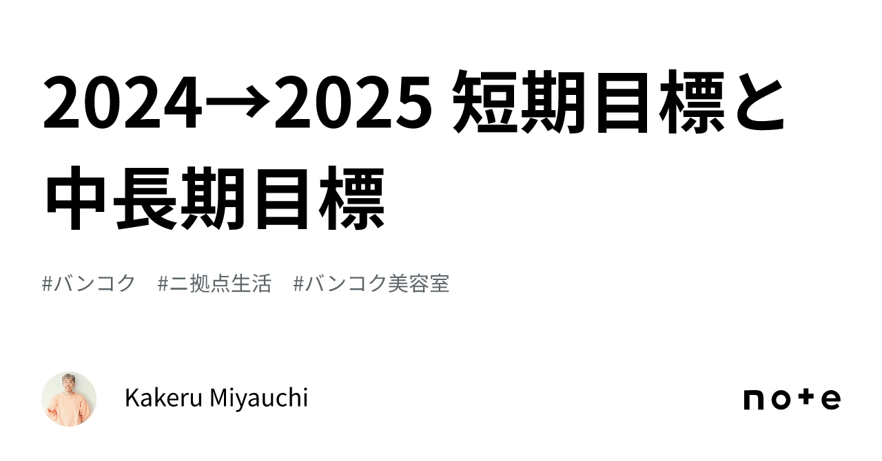 2024→2025 短期目標と中長期目標｜Kakeru Miyauchi