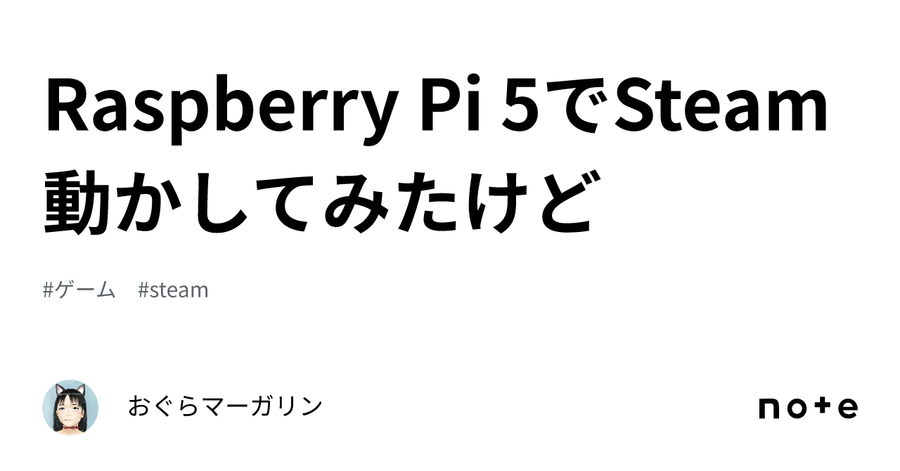 Raspberry Pi 5でSteam動かしてみたけど｜おぐらマーガリン