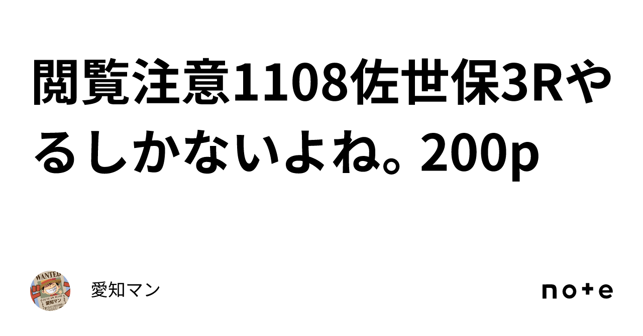 閲覧注意1108佐世保3Rやるしかないよね。200p｜愛知マン