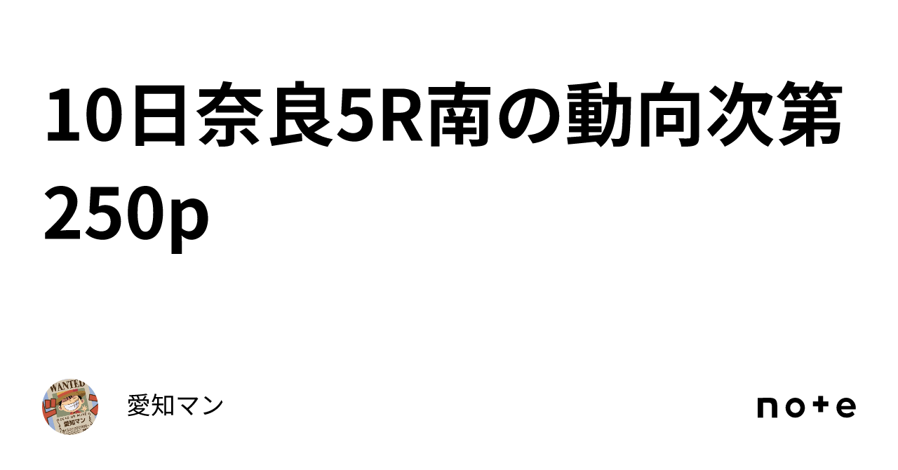 10日奈良5R南の動向次第250p｜愛知マン