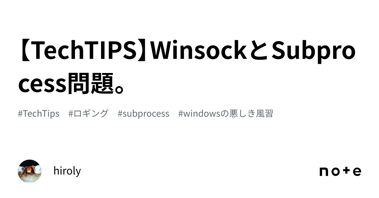 【TechTIPS】WinsockとSubprocess問題。｜hiroly