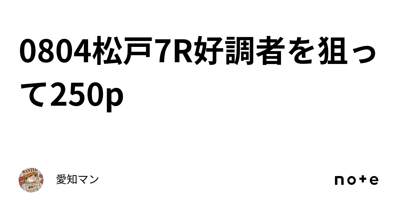 0804松戸7R好調者を狙って250p｜愛知マン