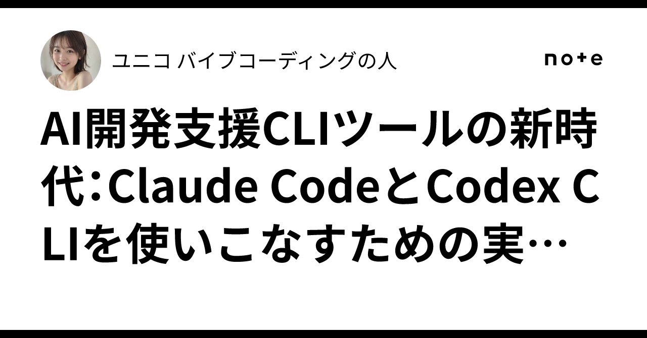 AI開発支援CLIツールの新時代：Claude CodeとCodex CLIを使いこなすための実践的ガイド - プロンプト管理からマルチプロバイダー対応まで、現場で本当に使える自動コード生成 ...