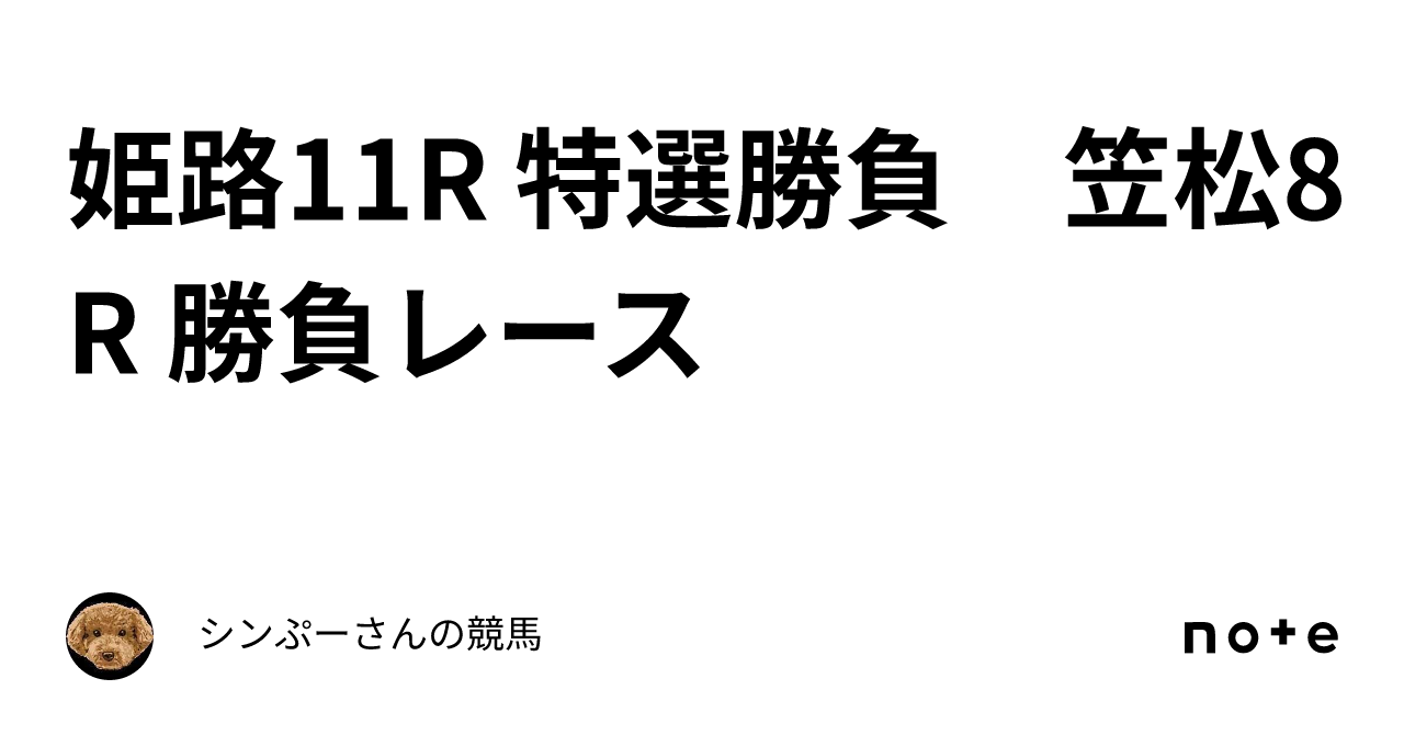 姫路11R 特選勝負 笠松8R 勝負レース｜シンぷーさんの競馬
