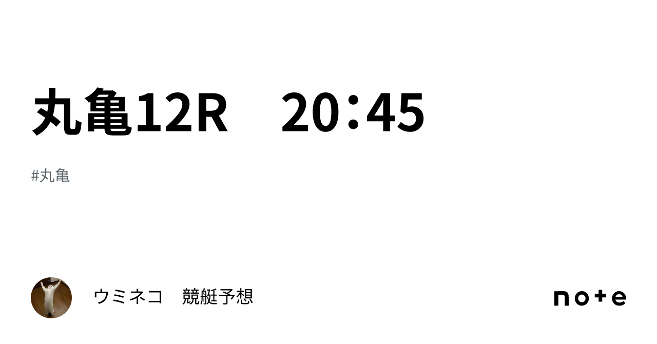 丸亀12R 20：45｜ウミネコ 競艇予想