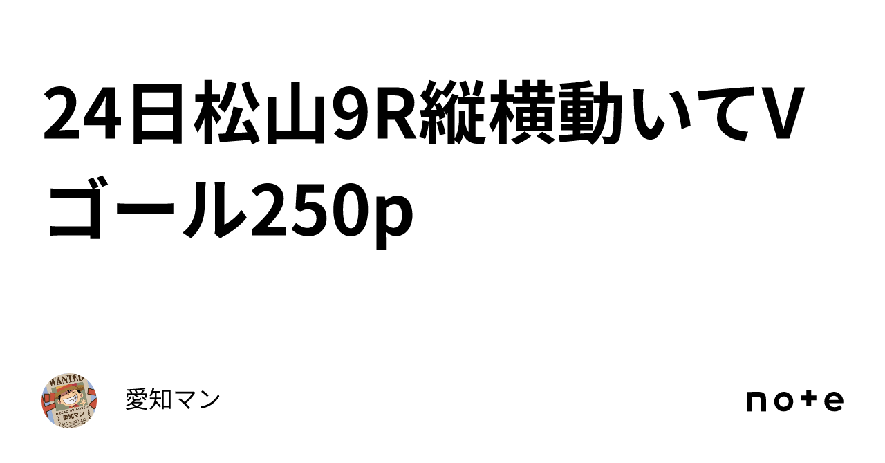 24日松山9R縦横動いてVゴール250p｜愛知マン