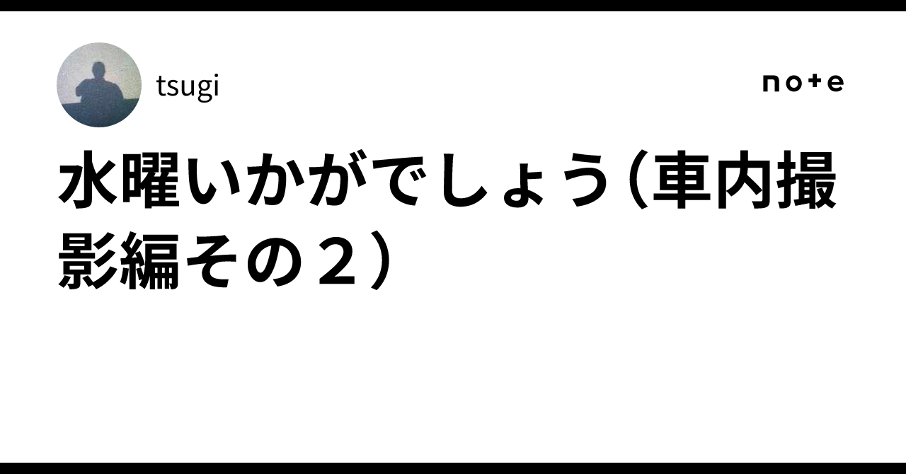 水曜いかがでしょう（車内撮影編その2）｜tsugi