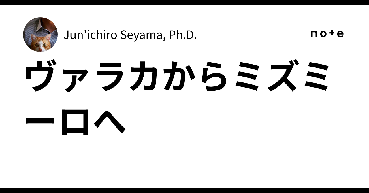 ヴァラカからミズミーロへ｜Jun'ichiro Seyama, Ph.D.
