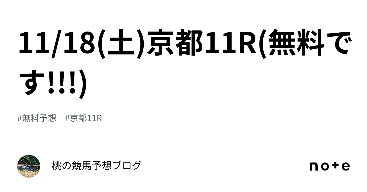 11/18(土)京都11R(無料です!!!)｜桃の競馬予想ブログ🌸