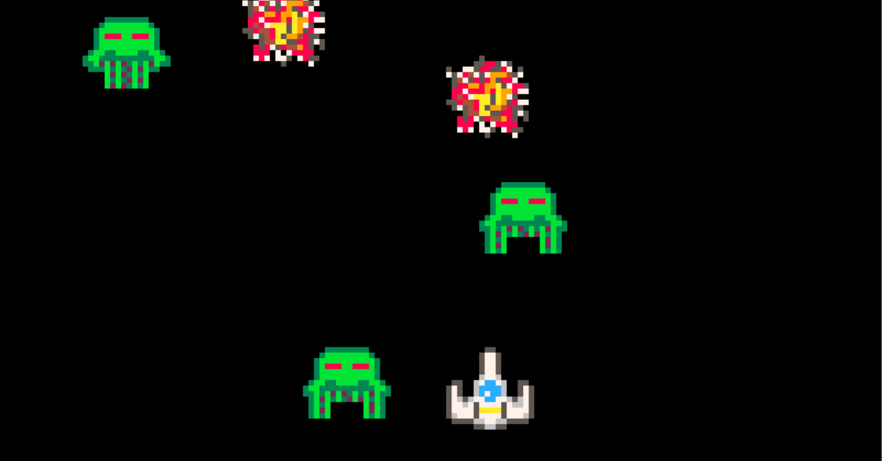 【python】Pyxelでシューティングゲームを作る(続)｜こいでみず｜note