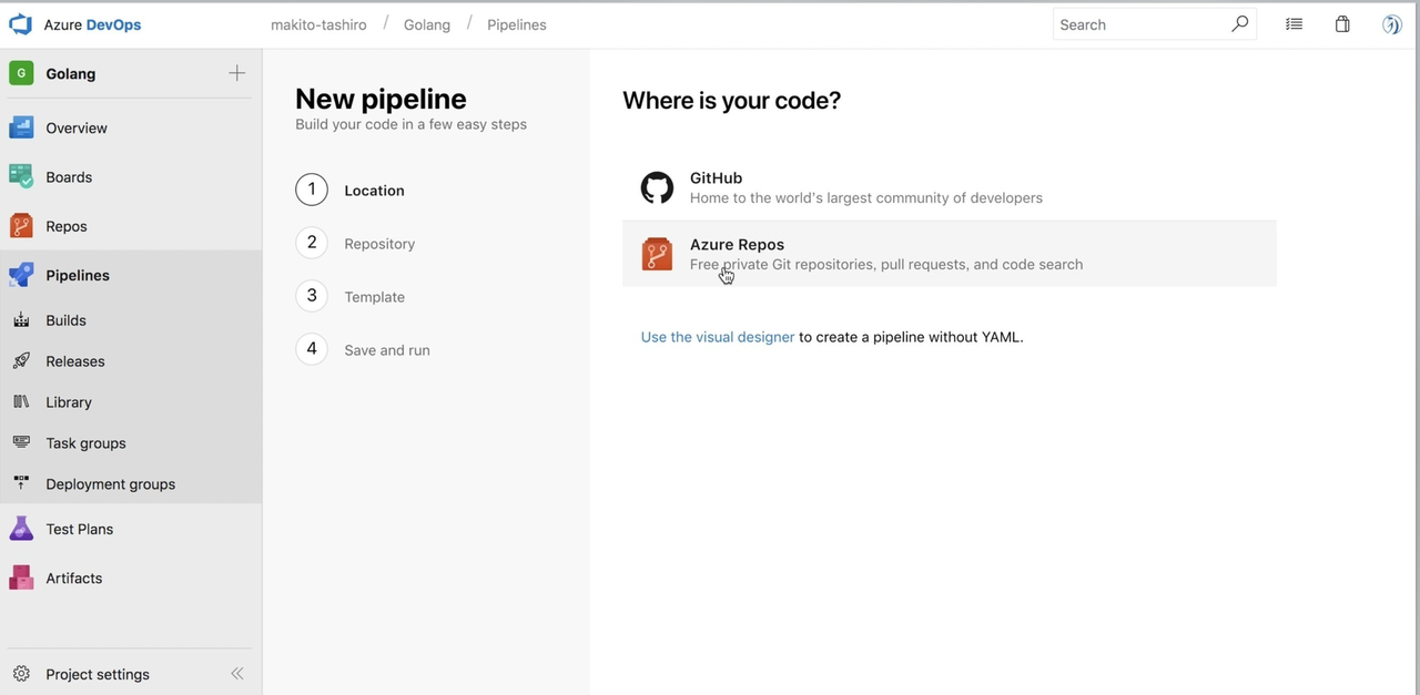 1rep - 3分でできるAzure DevOps Azure Pipelines編 ~ #CICD - Qiita