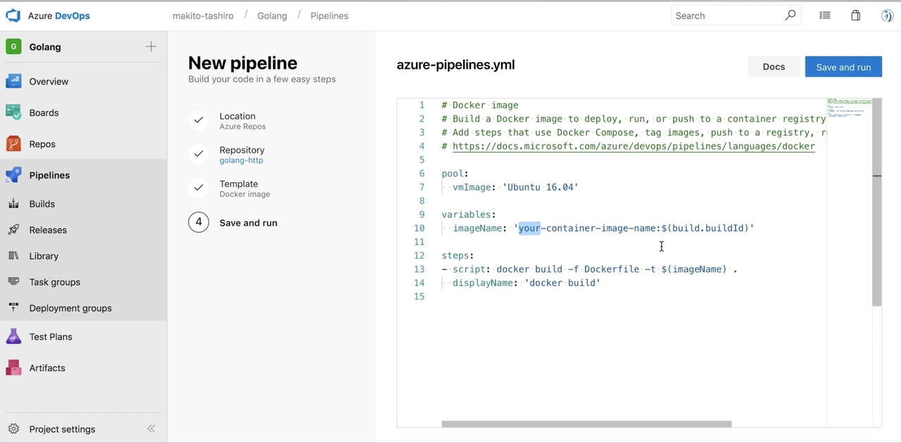 1rep - 3分でできるAzure DevOps Azure Pipelines編 ~ #CICD - Qiita
