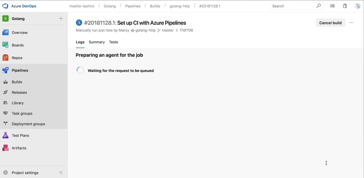 1rep - 3分でできるAzure DevOps Azure Pipelines編 ~ #CICD - Qiita